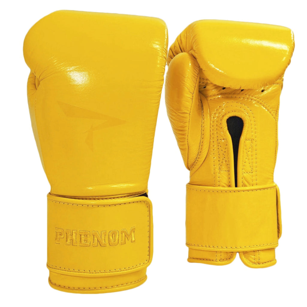 PHENOM BOXING GLOVES ELITE SG210S HOOK AND LOOP LEATHER YELLOW – MSM ...
