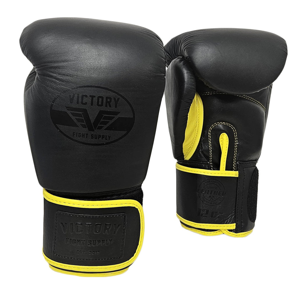 VICTORY GLOVES MUAY THAI LEATHER BLACK/NEON – MSM FIGHT SHOP