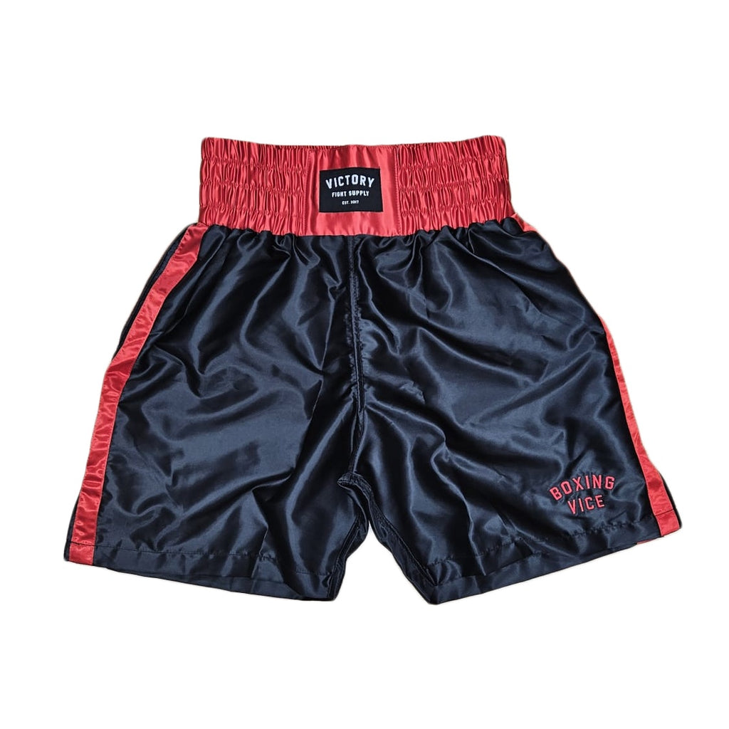 VICTORY BOXING SHORTS VICE SERIES BLACK/RED – MSM FIGHT SHOP