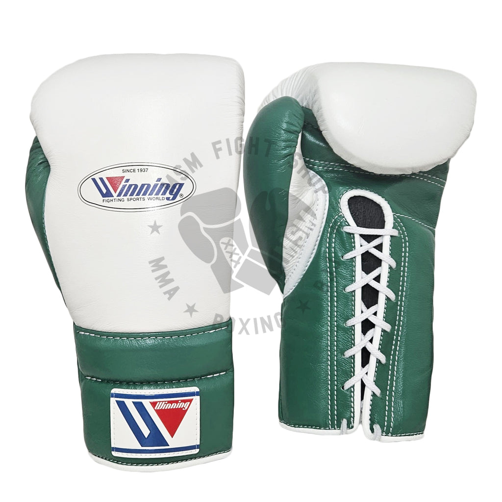 WINNING GLOVES CUSTOM LACE WHITE/MINT GREEN – MSM FIGHT SHOP