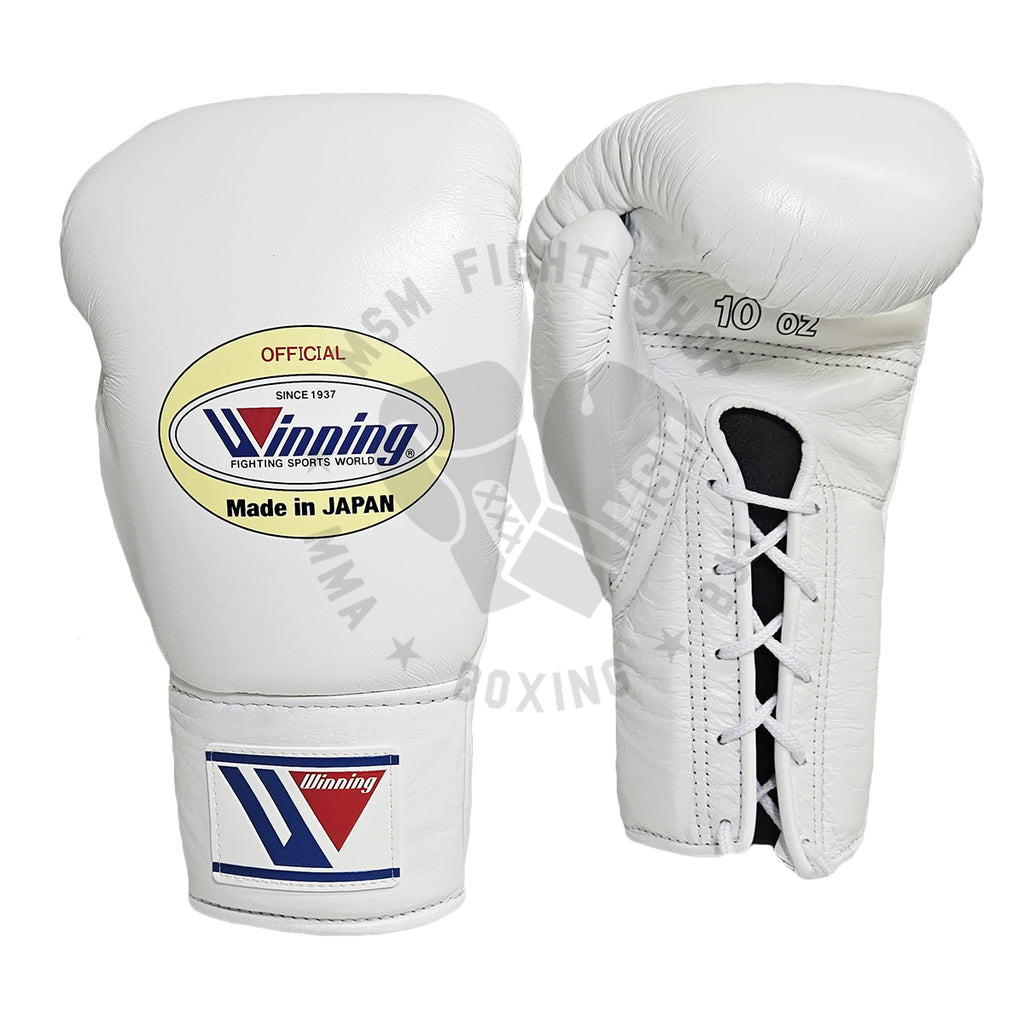 WINNING GLOVES PRO FIGHT LACE UP WHITE – MSM FIGHT SHOP