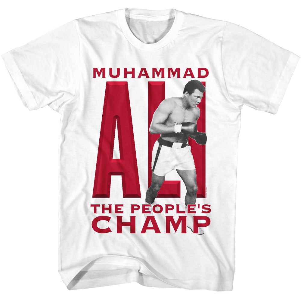 MUHAMMAD ALI SHIRT PEOPLES CHAMP WHITE/RED – MSM FIGHT SHOP