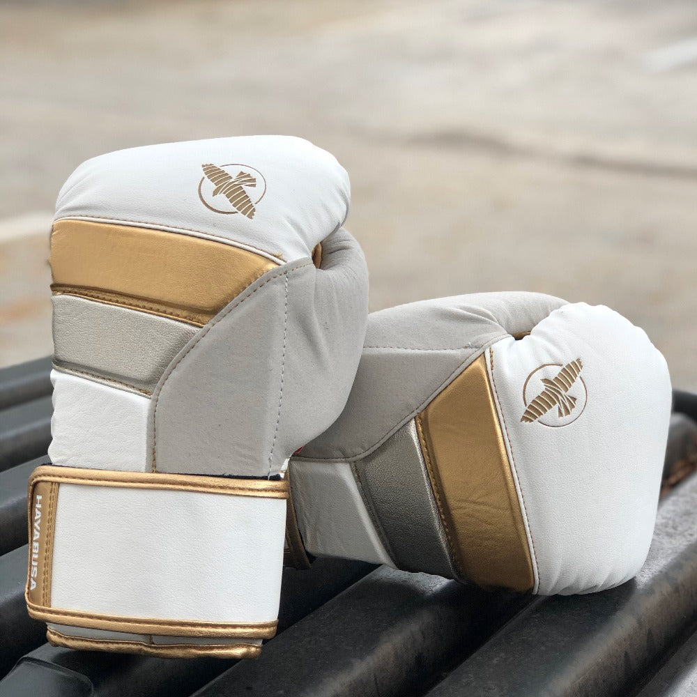 HAYABUSA GLOVES T3 BOXING HOOK AND LOOP WHITE/GOLD – MSM FIGHT SHOP