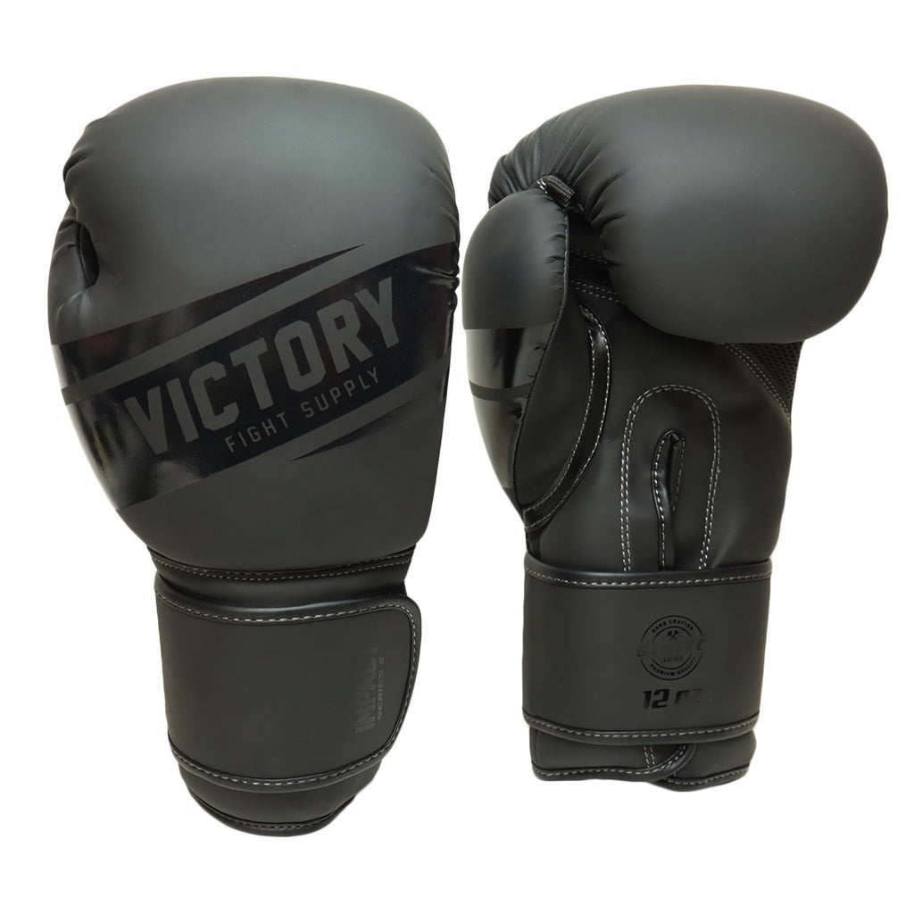 VICTORY GLOVES BOXING IMPACT V2 SYNTEC HOOK AND LOOP BLACK/BLACK – MSM ...