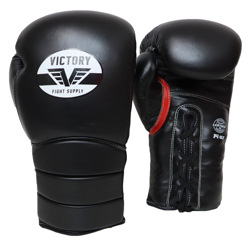 VICTORY GLOVES CLASSIC LEATHER LACE BLACK/WHITE – MSM FIGHT SHOP