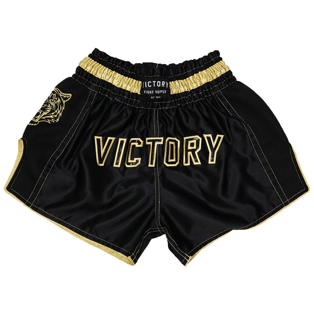 VICTORY MUAY THAI SHORTS TIGER V2 BLACK/GOLD – MSM FIGHT SHOP