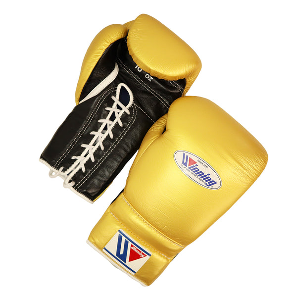 WINNING GLOVES CUSTOM 16OZ LACE GOLD / BLACK – MSM FIGHT SHOP