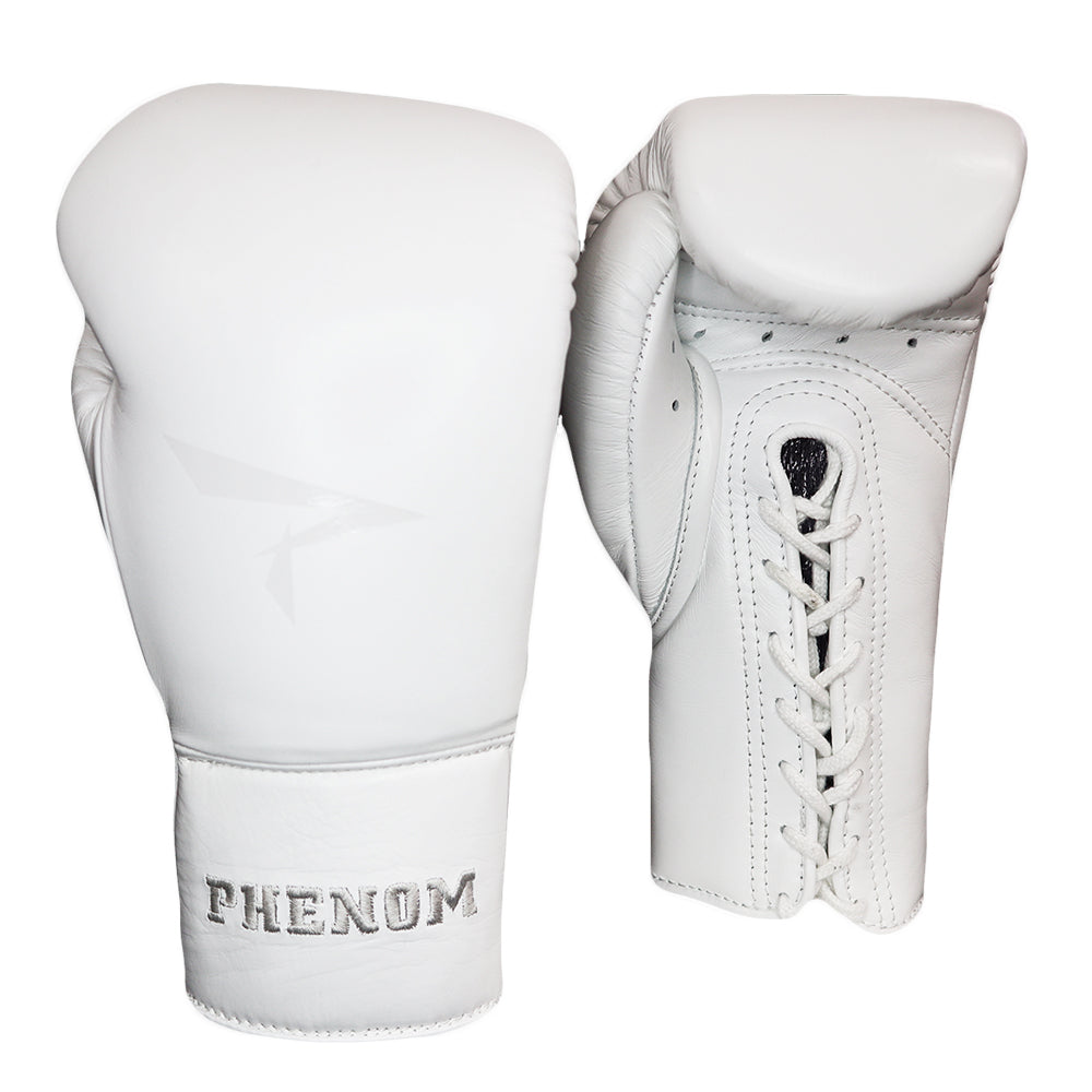 PHENOM BOXING GLOVES ELITE SG210 LACE LEATHER WHITE – MSM FIGHT SHOP