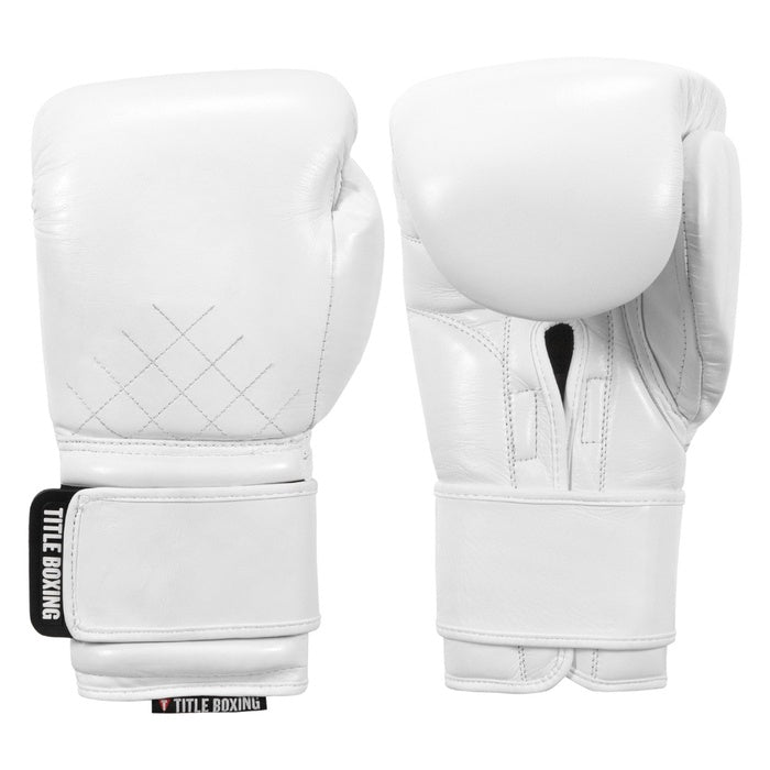 TITLE GLOVES LEATHER KO-VERT HOOK AND LOOP WHITE – MSM FIGHT SHOP